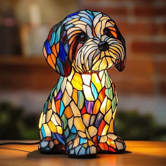 3D Animal Table Lamp, Retro Stained Animal Night Light Lamp, Cute Resin ...