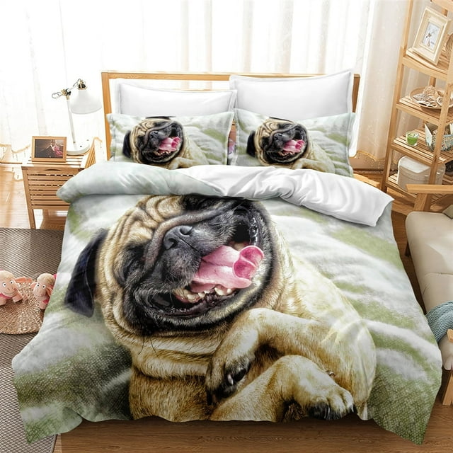 3D Animal Theme Bedding Set Queen Size Dog Cute Dog Printed Comforter ...