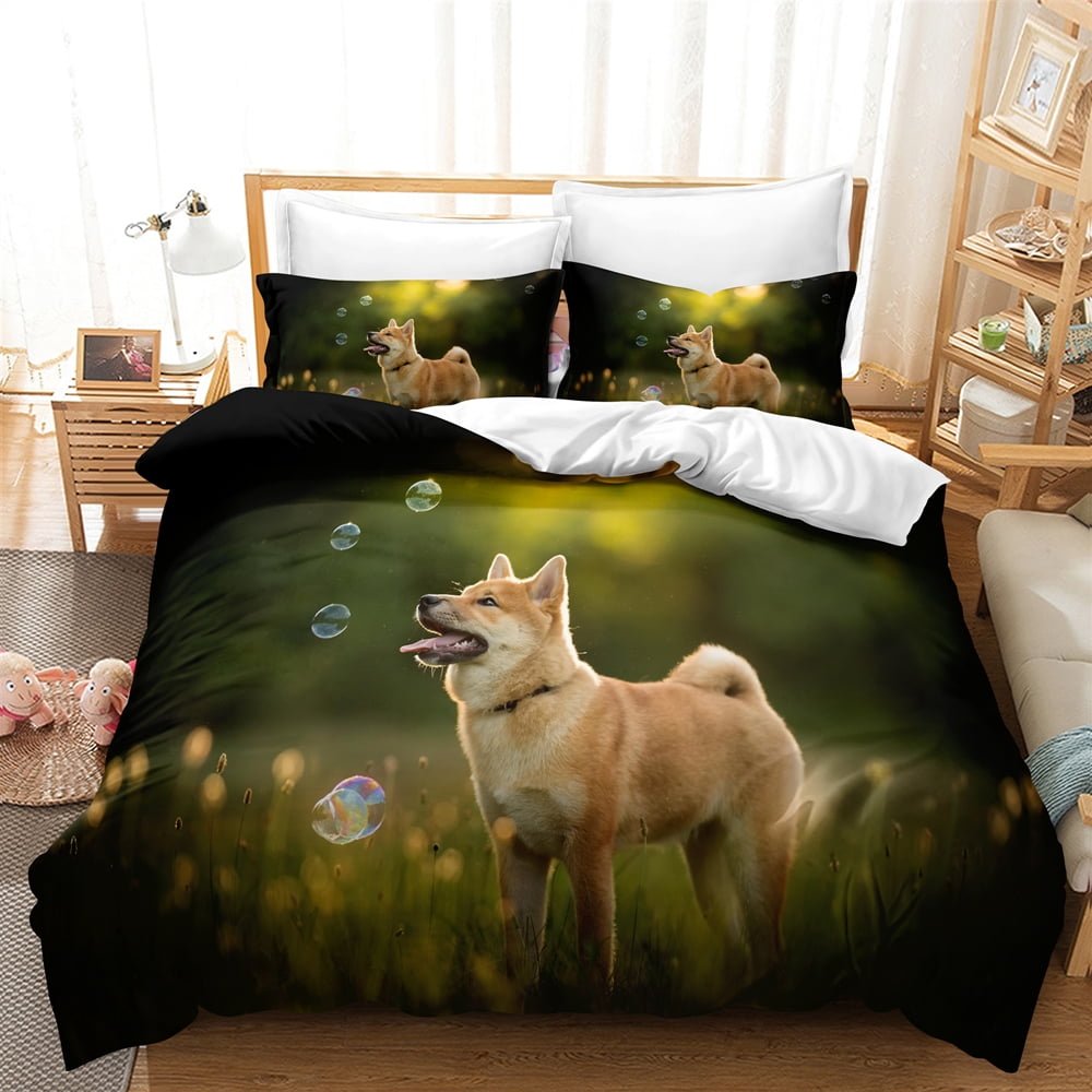 3D Animal Theme Bedding Set Queen Size Dog Duvet Cover Set Cute Dog ...