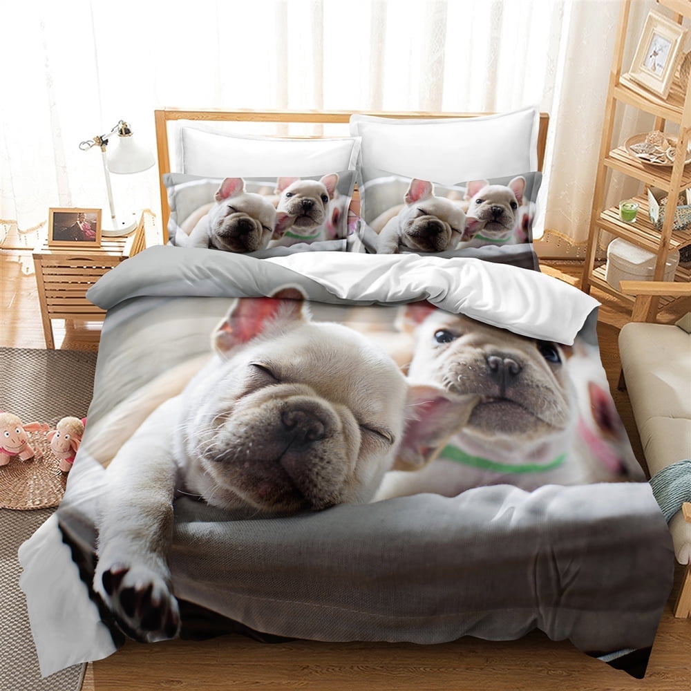 3D Animal Theme Bedding Set Queen Size Dog Duvet Cover Set Cute Dog ...