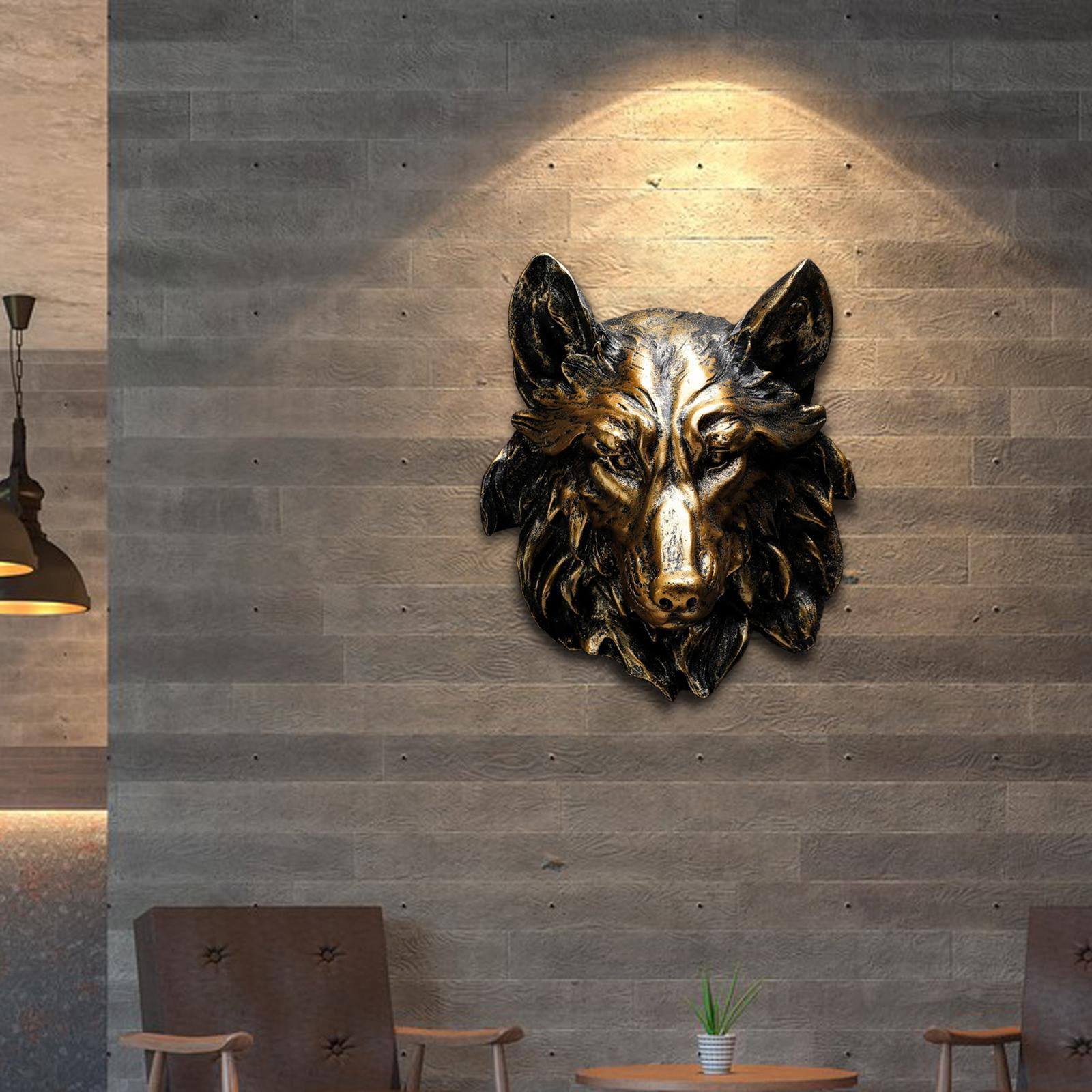 3D Animal Wolf 3D Head Wall Art Decorations Bust Wall Statue for ...