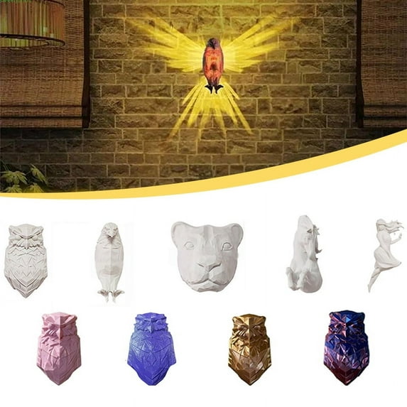 3D Animals LED Wall Light Night Owl Wall Lights Wall Bald Eagle Wall ...