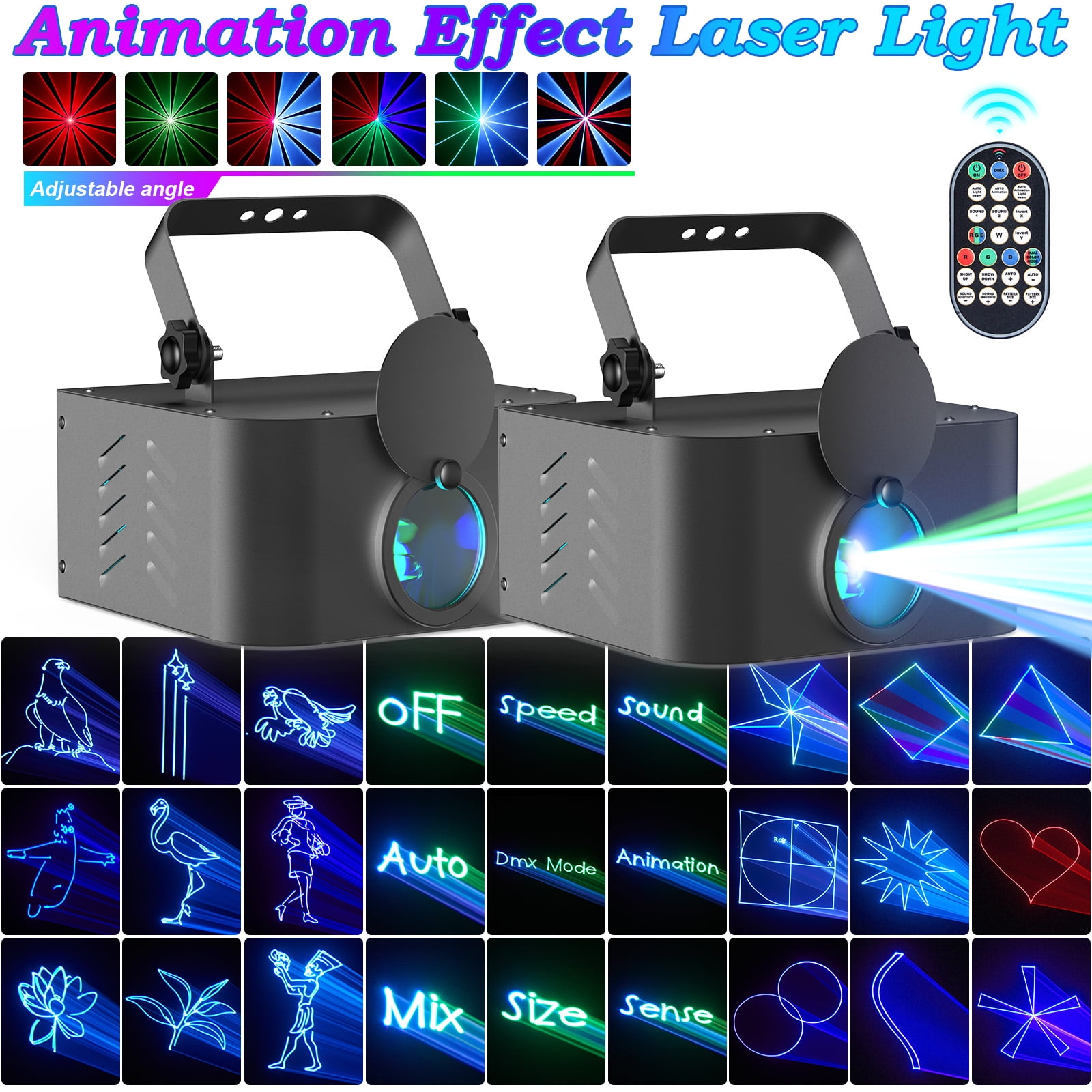 3D Animation Effect Party Lights, AUTO-BEAM/PC Control RGB Stage ...
