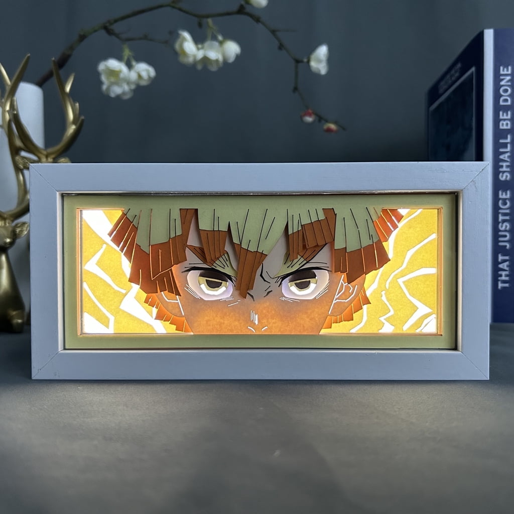 3D Anime Agatsuma Zenitsu Figure 7-Color Changing Night Light LED Paper ...
