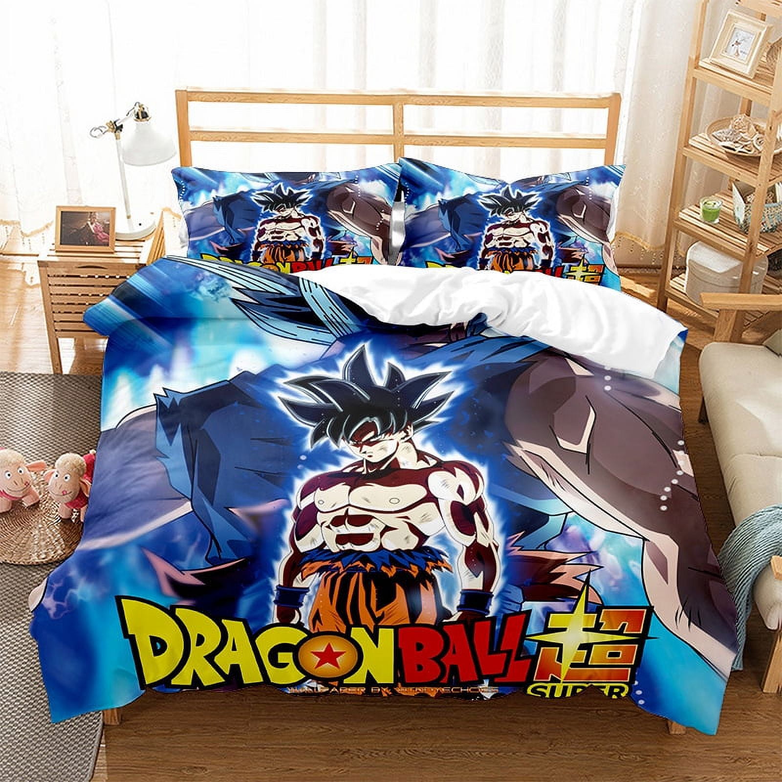 3d Anime Dragon Ball Z Bedding Duvet Cover Sets Queen Size Lightweight