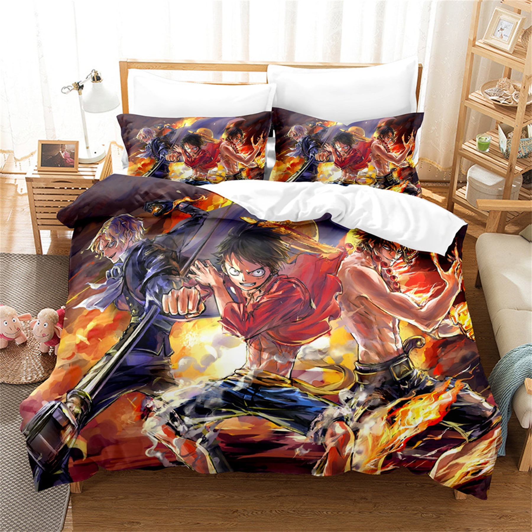 3D Anime Duvet Cover Set One Piece 3 Pieces Bedding Duvet Cover Set ...
