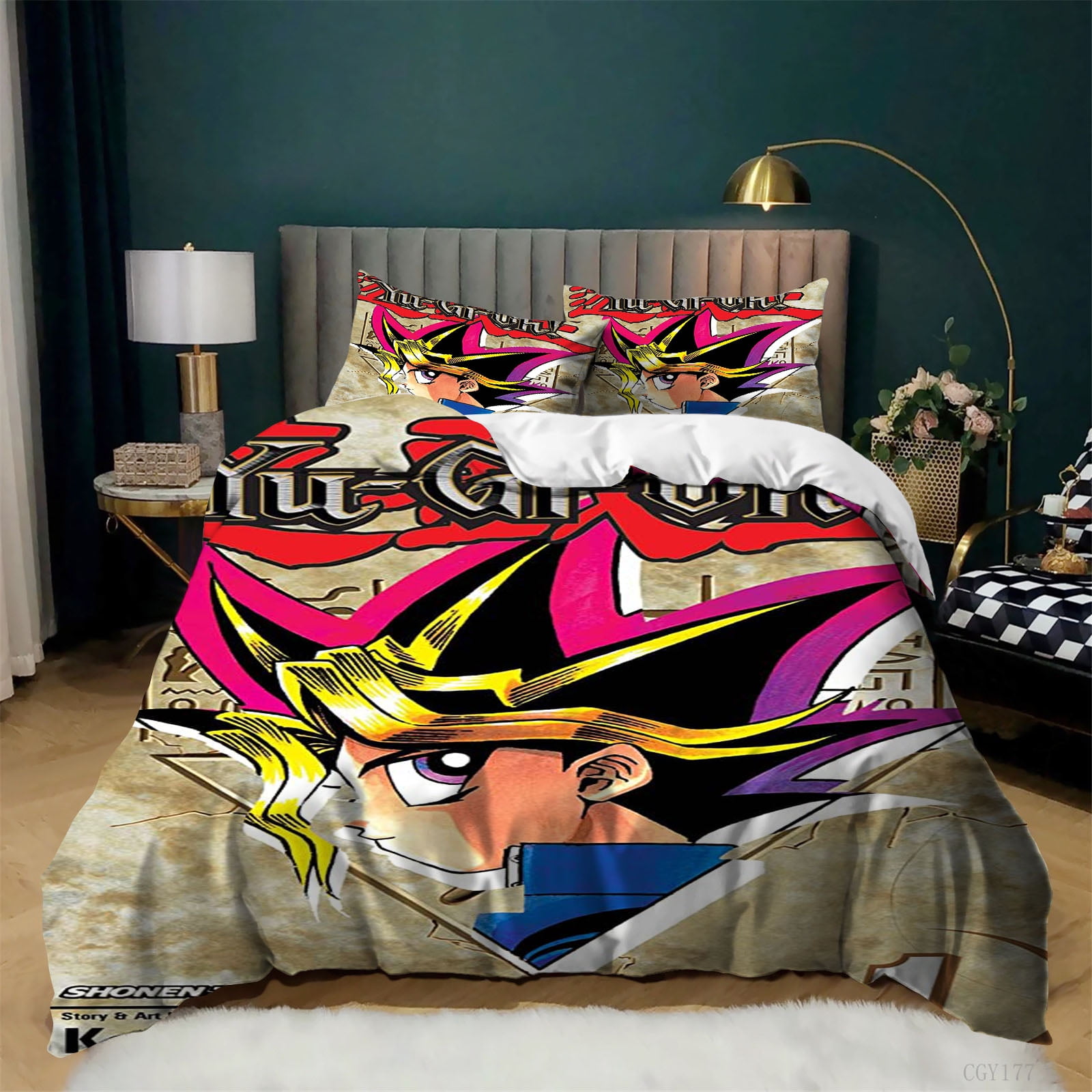 3D Anime Duvet Cover Sets 3 Pieces Yu-Gi-Oh Bedding Set Full Size ...