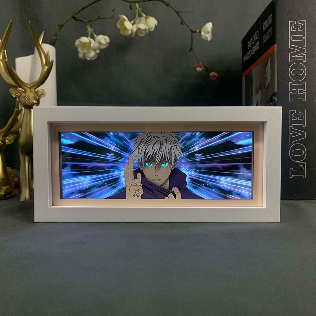 3D Anime Gojo Satoru- Figure 7-Color Changing Night Light LED Paper Cut ...