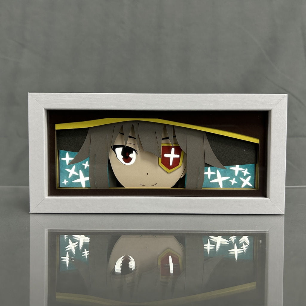 3D Anime Megumin Figure 7-Color Changing Night Light LED Paper Cut Desk ...