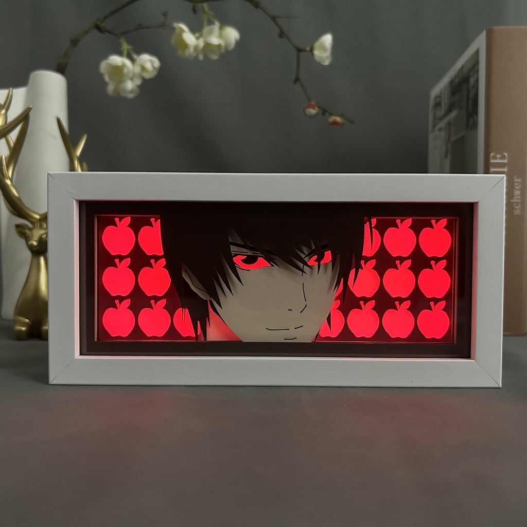 3D Anime Yagami Light Figure 7-Color Changing Night Light LED Paper Cut ...
