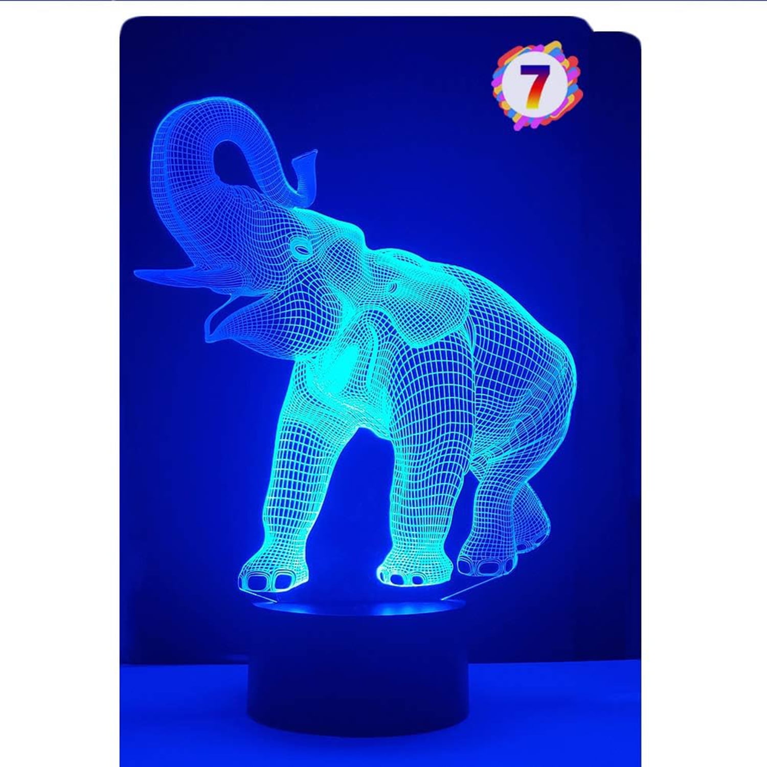 3D Anmial Night Light for Home Decoration, 7 Colors Changing Bed Night ...