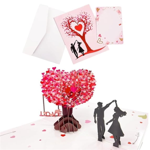 3D Anniversary Card 3D Valentine's Day Anniversary Card Heart Design ...