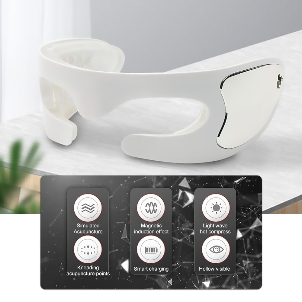 3D Anti-Aging Eye Massager Glasses, Rechargeable Red Light Led Eye Mask ...