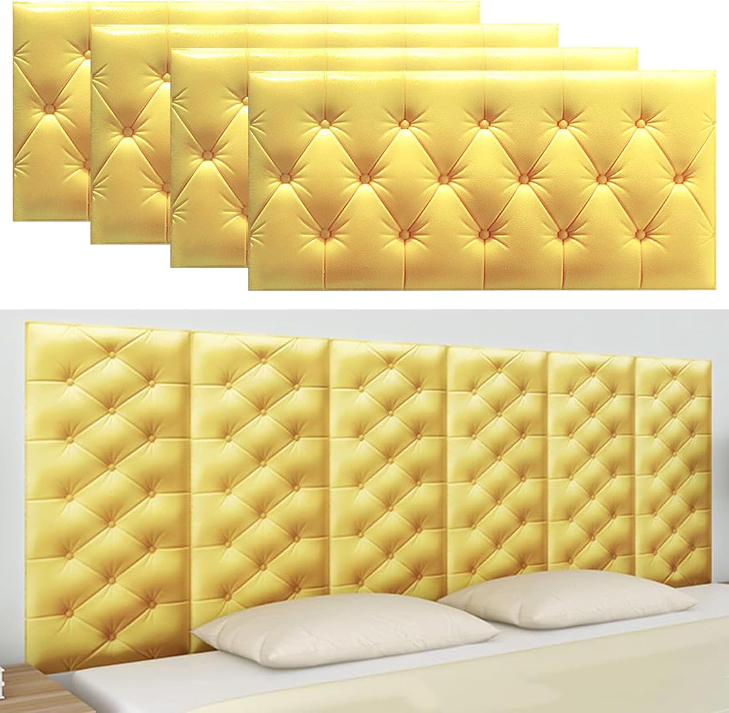 3D Anti Collision Wall Padding for Bedroom, Upholstered Wall Panels ...