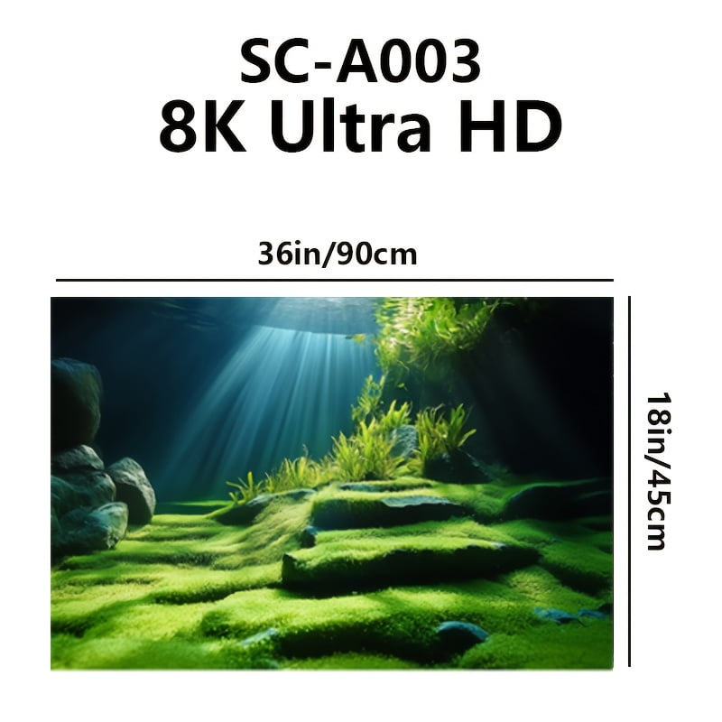 3D Aquarium Background with Sunlight Effect, Reusable Adhesive, Easy ...