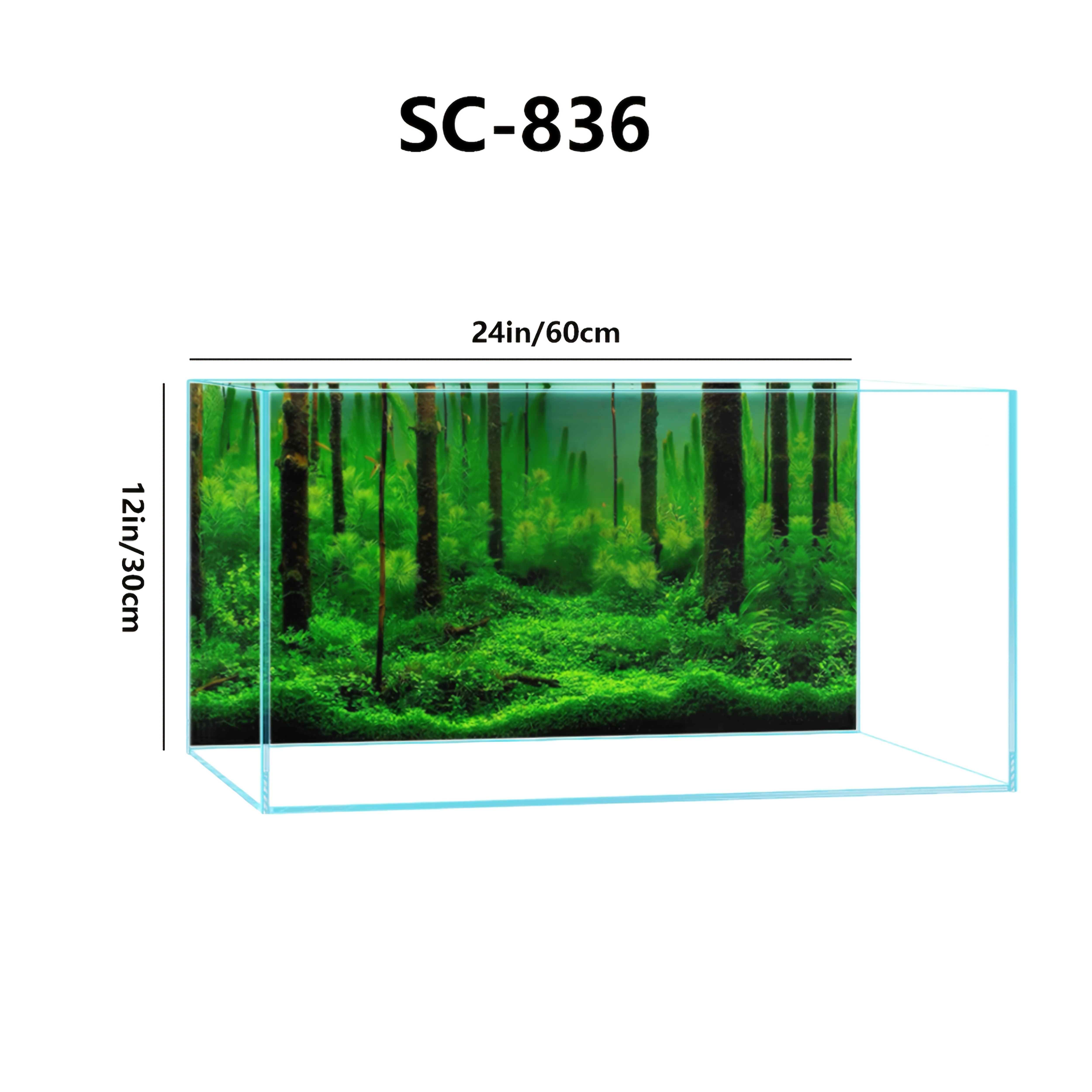 3D Aquatic Forest Aquarium Background, Self-Adhesive Underwater Plants ...