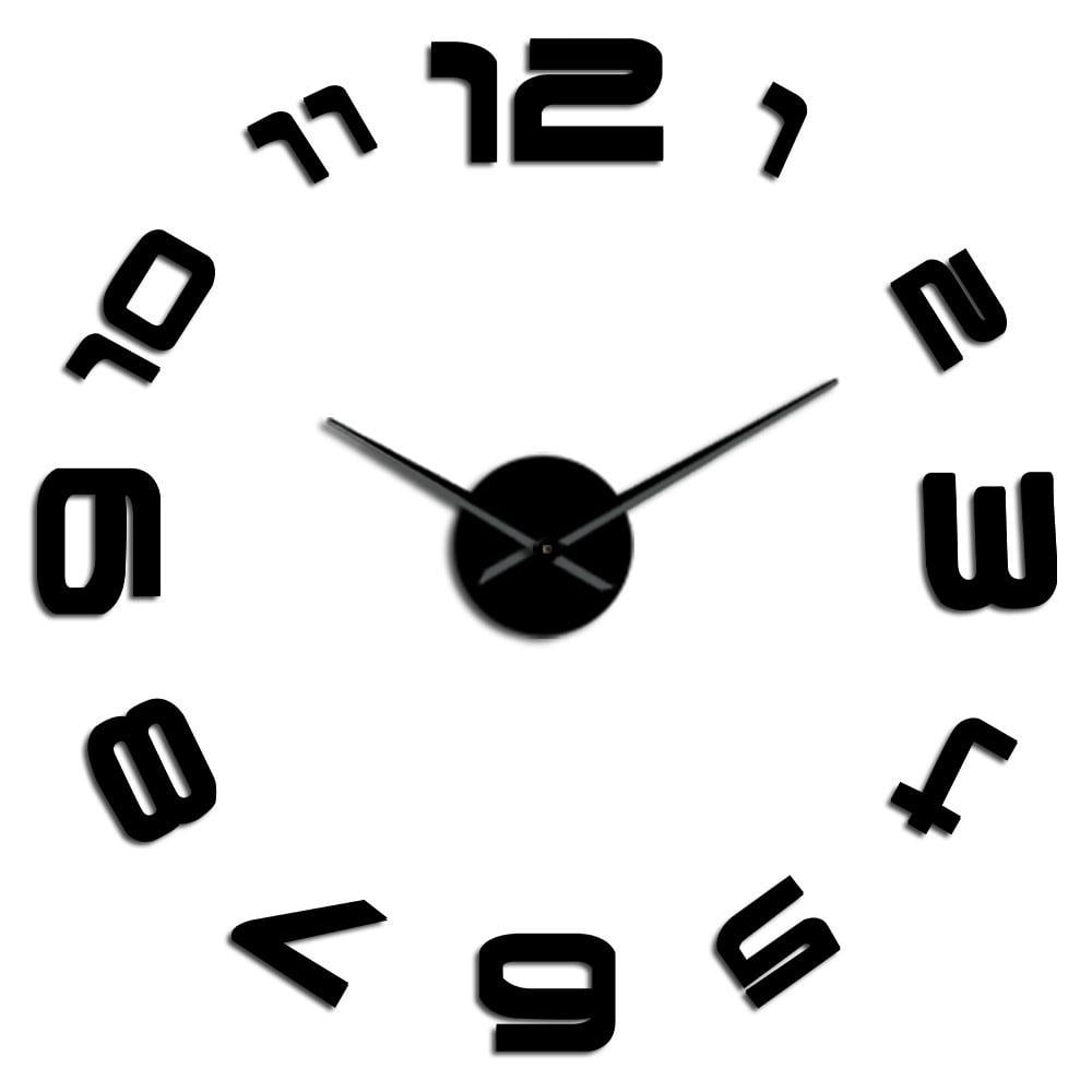 3D Arabic Numerals Frameless Wall Clock Stickers, DIY Modern Decorative ...