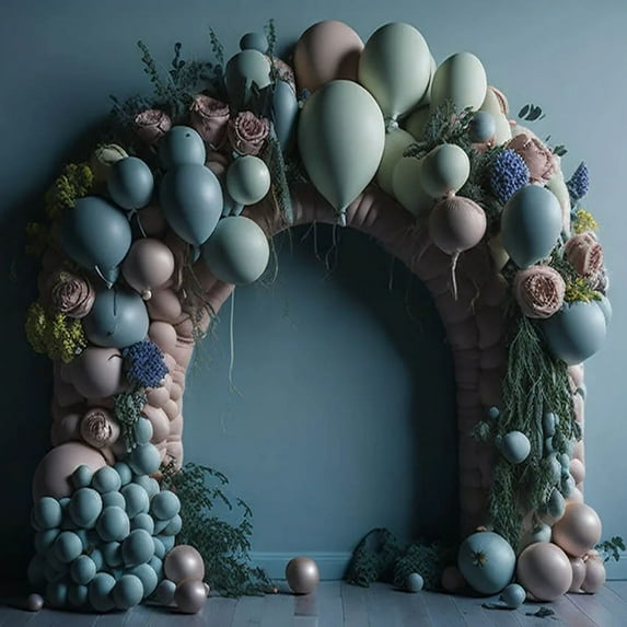 3D Arch Balloon Purple Flowers Kids Adult Birthday Party Cake Smash r ...