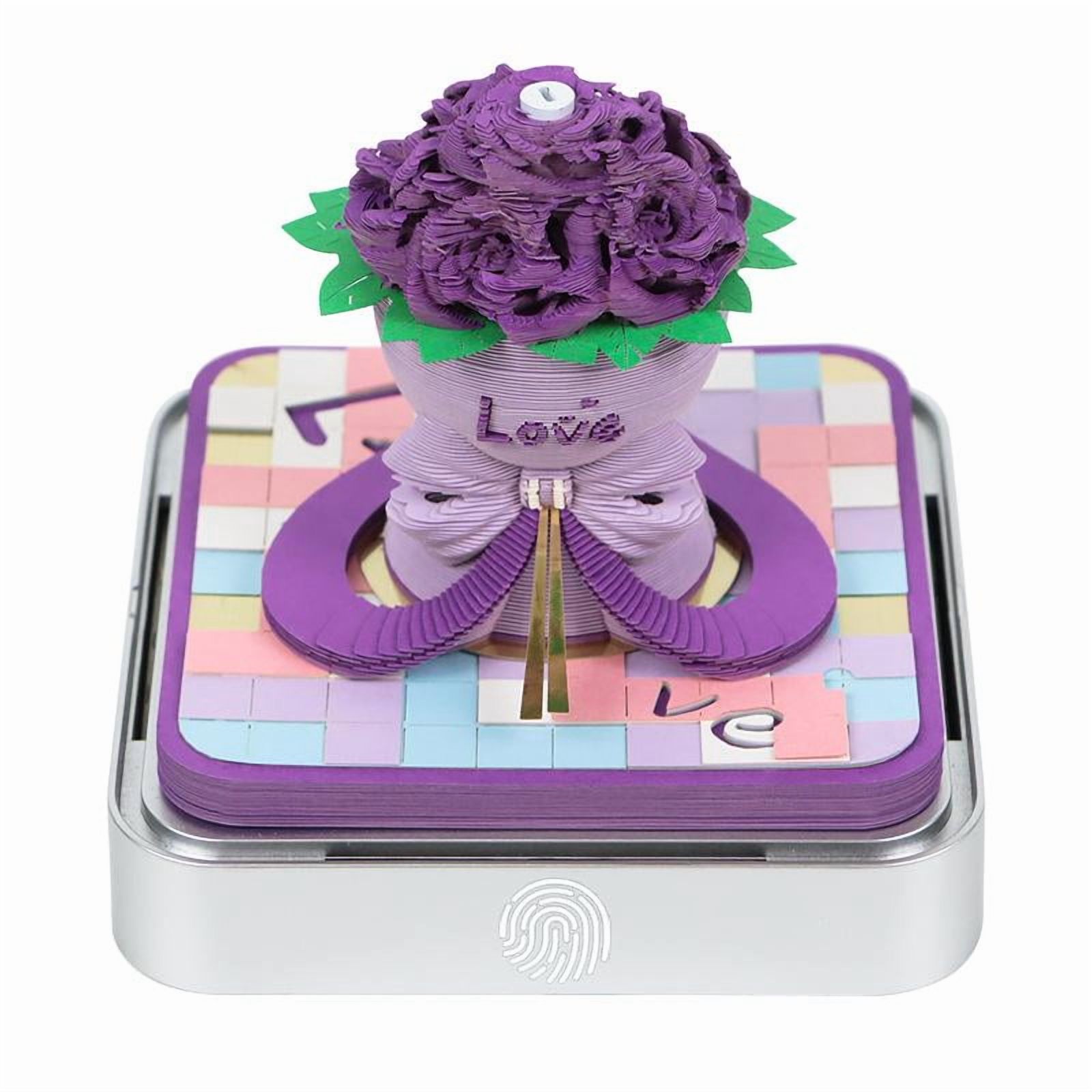 3D Art Calendar Memo Pad 2026, Heart Time Piece Calendar Romantic ...