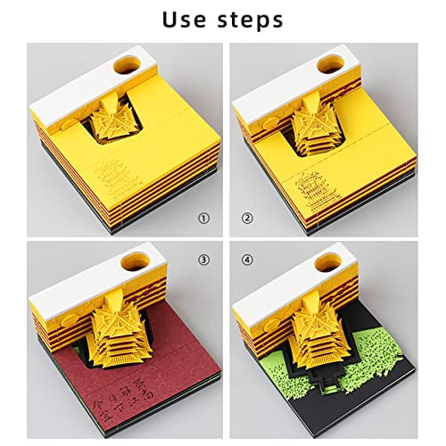 3D Art Memo Pad, 170 Sheets DIY Paper Art Building Block 3D Sticky ...