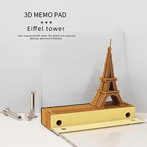 3D Art Memo Pad, 3D Model Notepad Non-Stick Sticky Note (Eiffel Tower ...