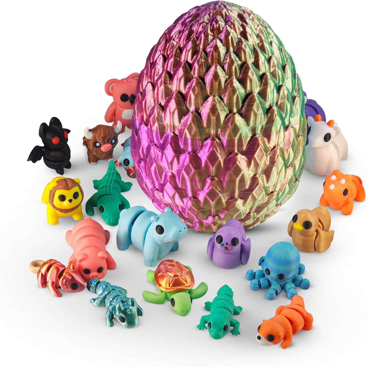 3D Articulating Fidget Animals, Mystery Pack of 10 with Mystery Egg ...