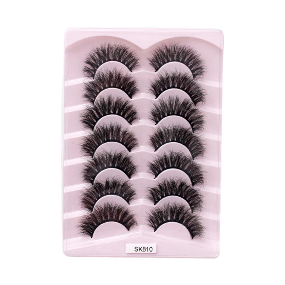 3D Artificial Fiber Eyelashes Manga Fluffy Realistic Dense False Lashes ...