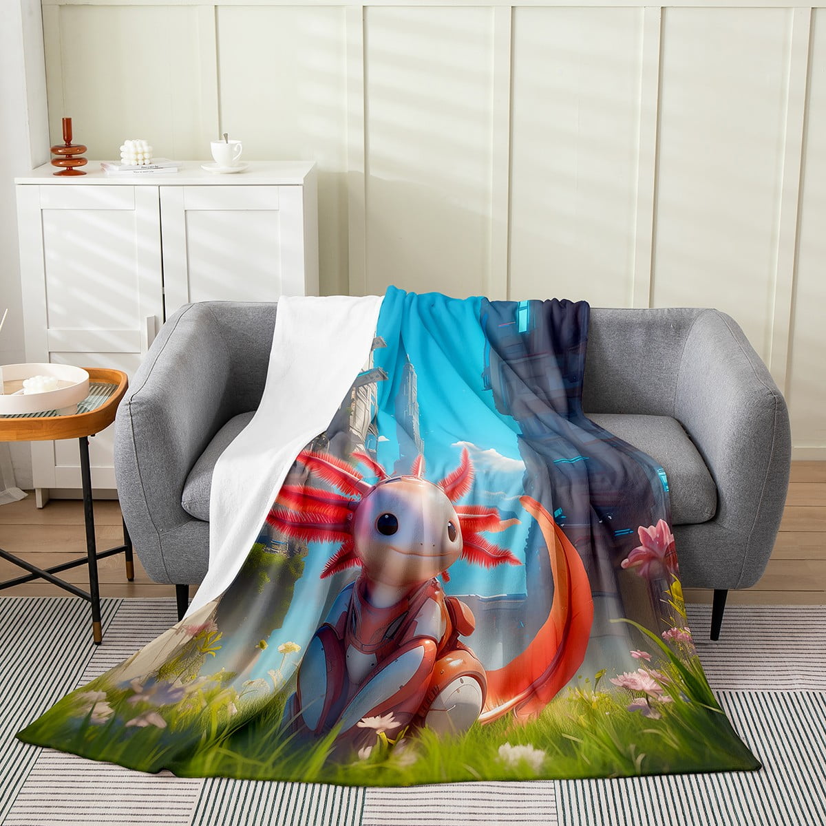 3D Axolotl Blanket Baby 30x40, Cute Salamander Animal Throw Blanket For ...