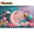 3D Baby Shower Birthday Party Backdrop Star Moon Balloon Decoration ...