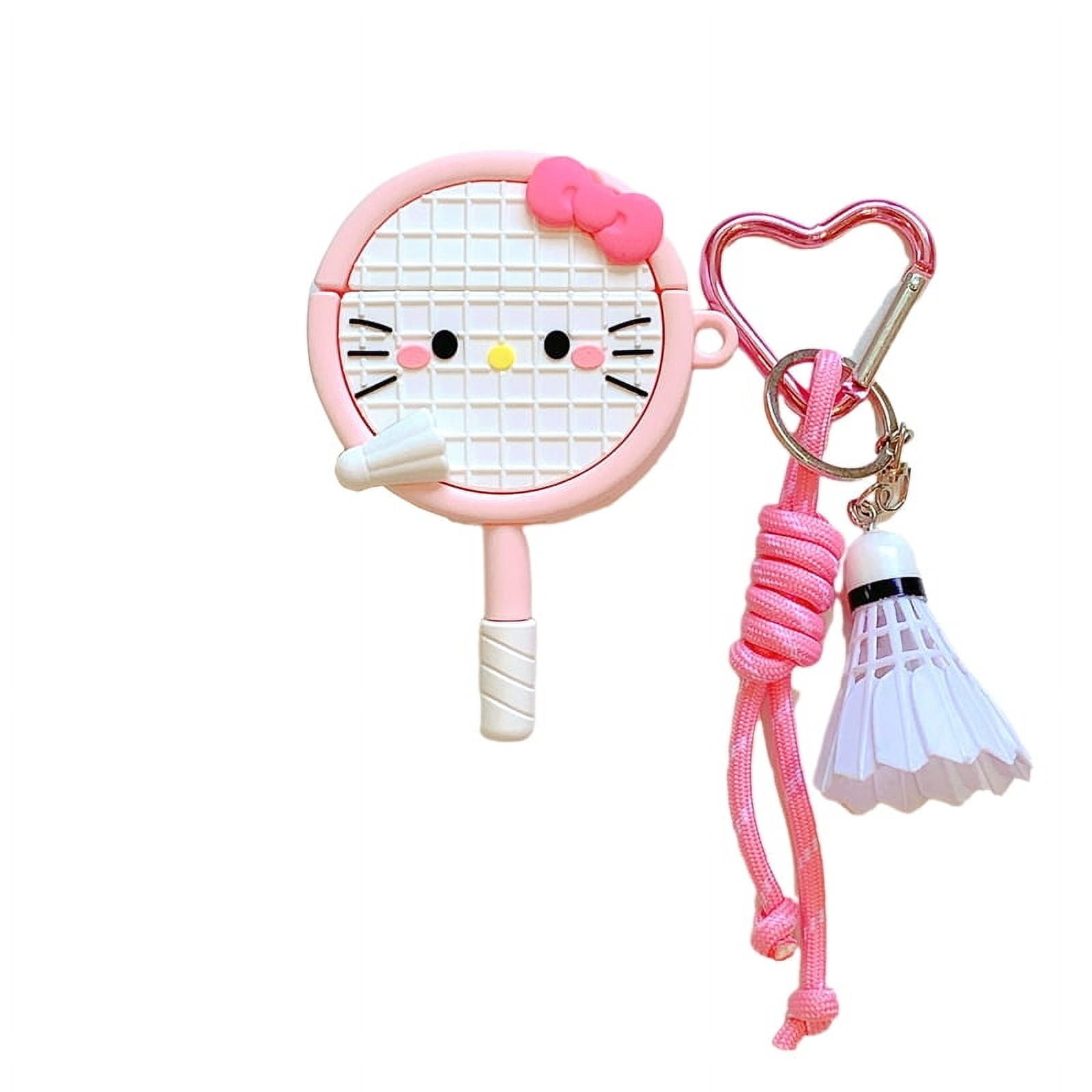3D Badminton Racket Hello Kitty Earphone Cover For AirPods 4 1 2 3 ...
