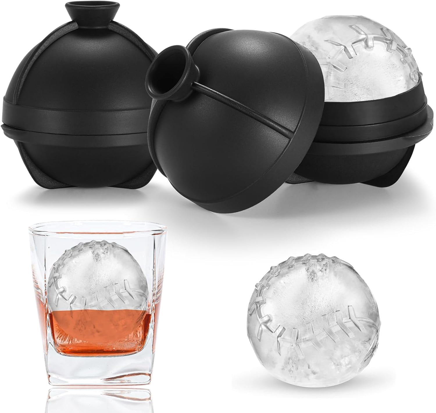 3D Baseball Ice Cube Molds, Novelty Baseball Gifts Stuff for Men, 2.5 ...