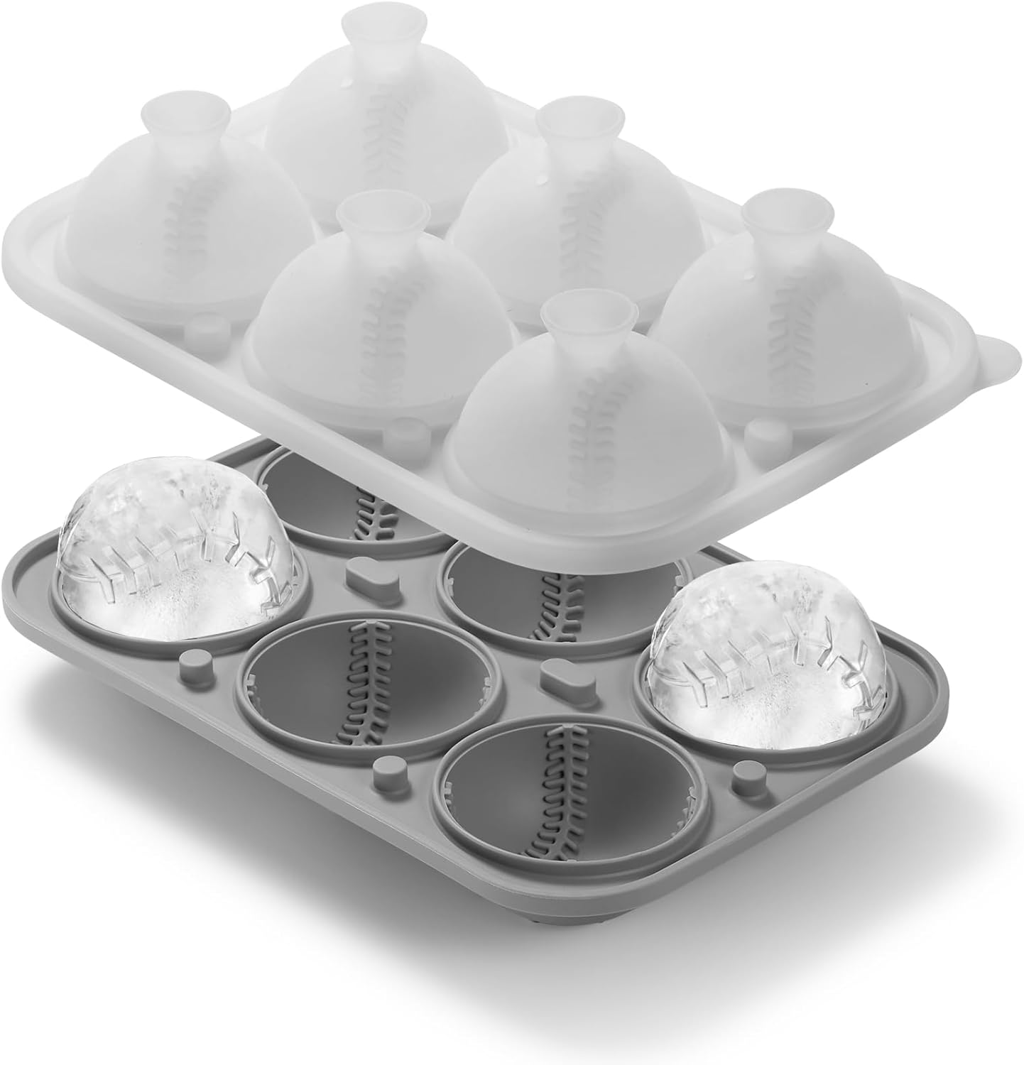3D Baseball Ice Cube Tray, Large Baseball Silicone Fun Shapes Whiskey ...