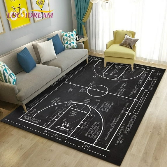 3D Basketball Area Rug Large Carpet Rug for Living Room Bedroom Sofa ...