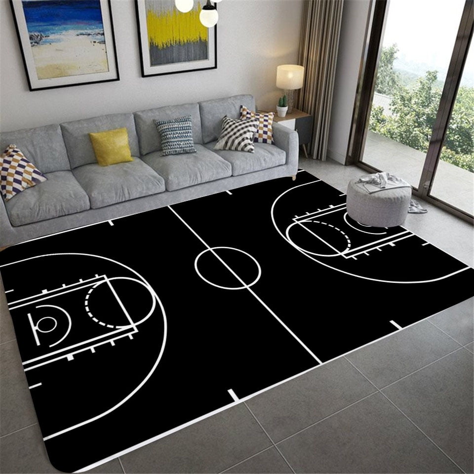 3D Basketball Court Printed Carpet Bedroom Bedside Living Room Sofa ...