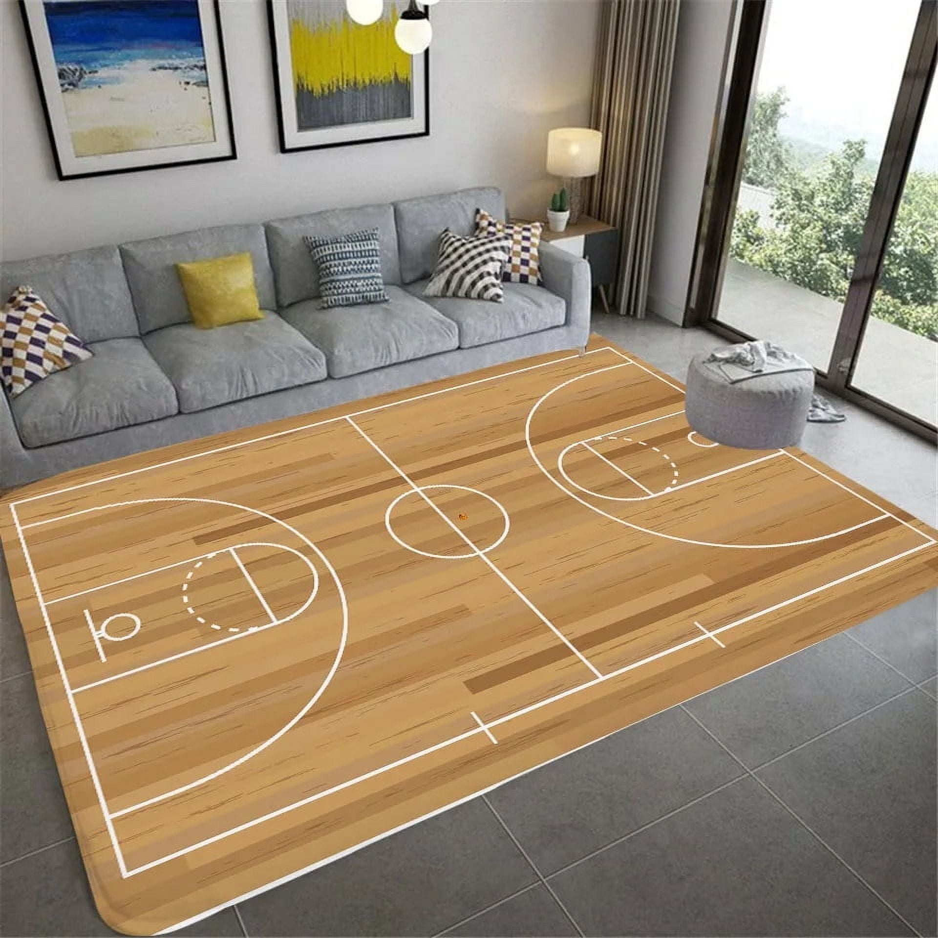 3D Basketball Court Printed Carpet Bedroom Bedside Living Room Sofa ...