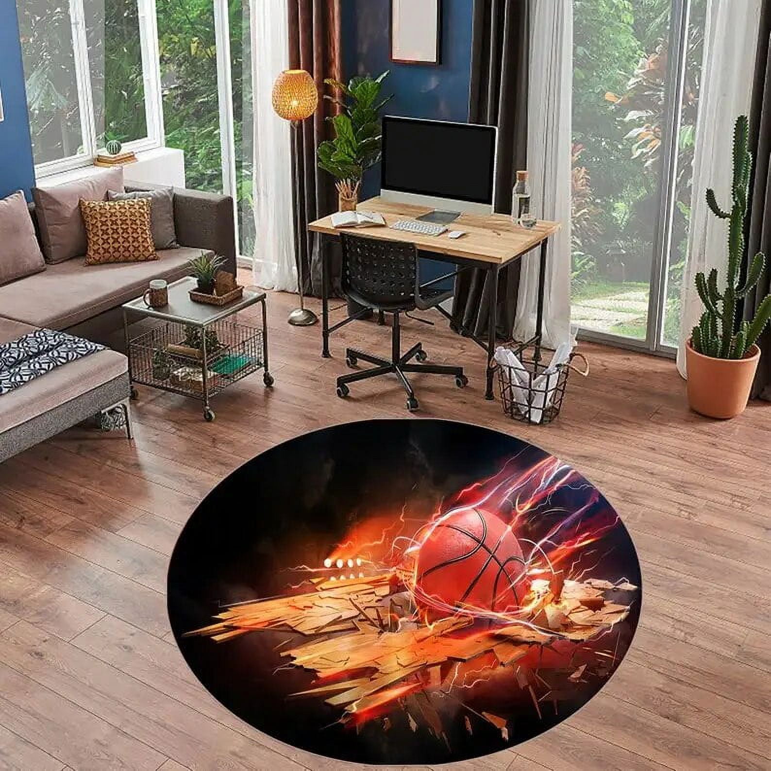 3D Basketball Printed Round Carpets Area Rug Living Room Carpet ...