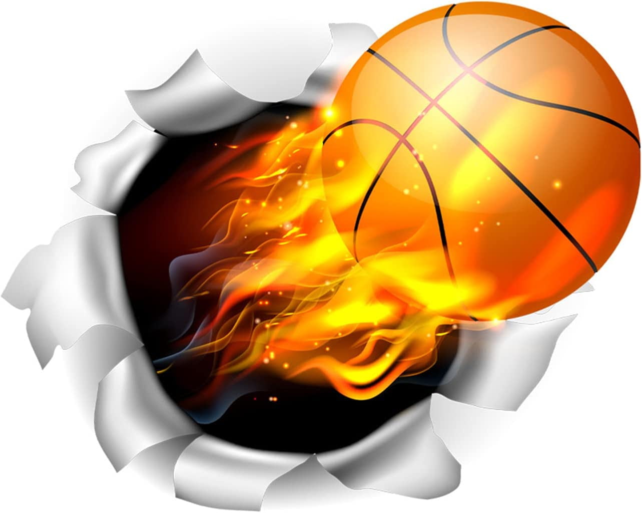 3D Basketball Wall Stickers, Flying Basketball Wall Art, Decal ...