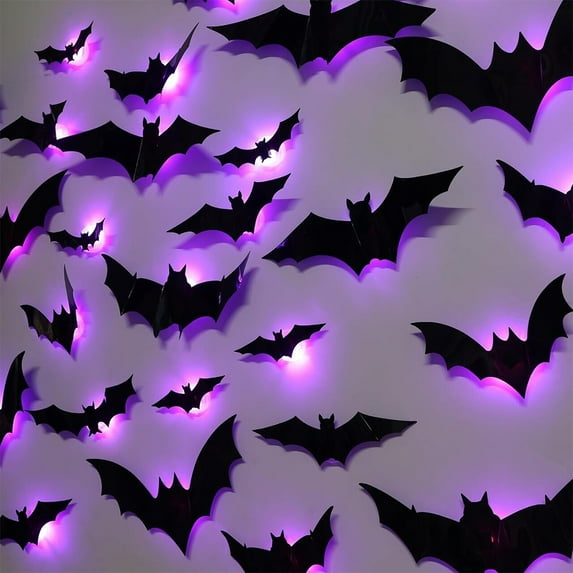 3D Bat Design LED Decoration, LED Halloween 3D Bat Decorative Wall ...