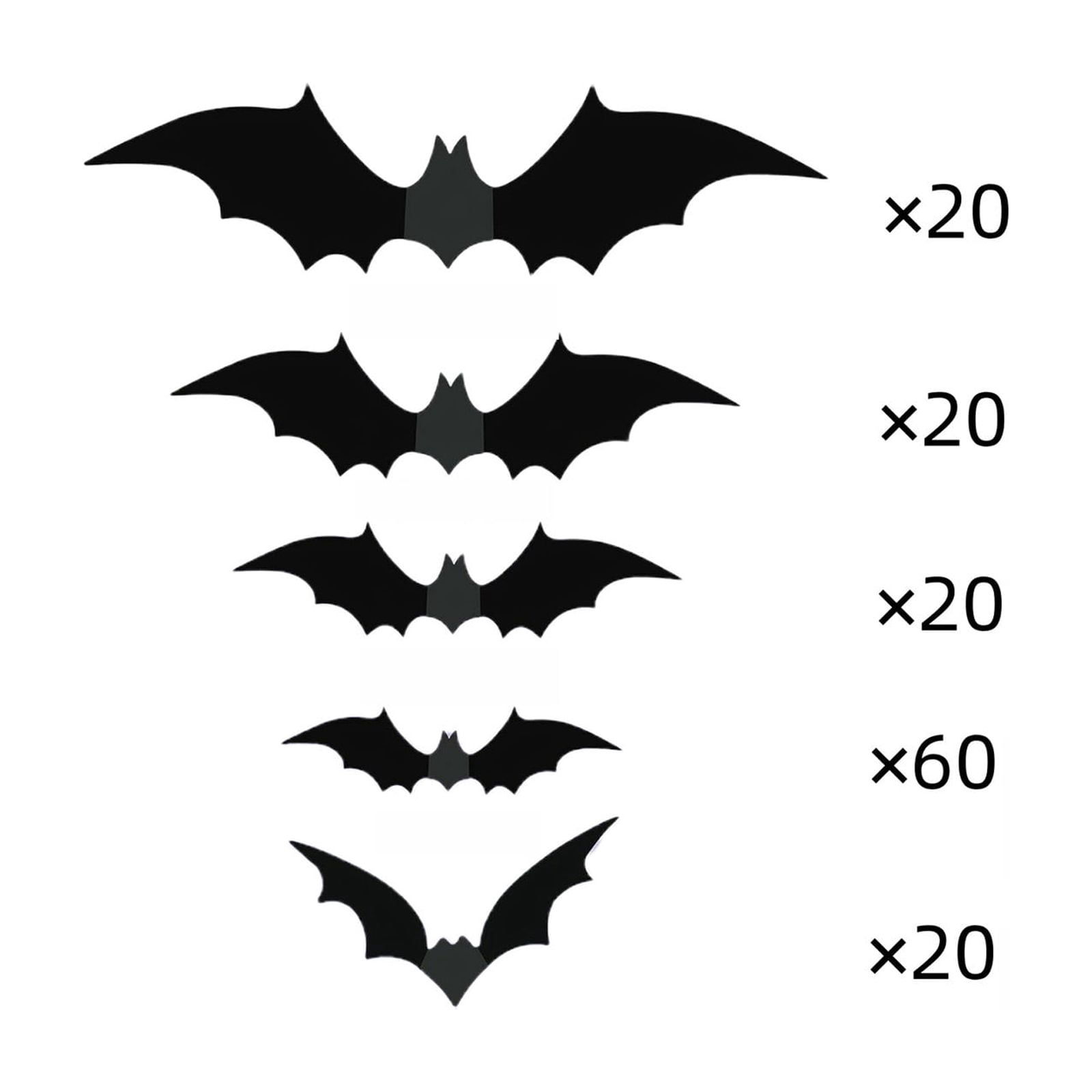 3D Bat Wall Stickers Halloween Paper Bat Cutouts Self Adhesive ...