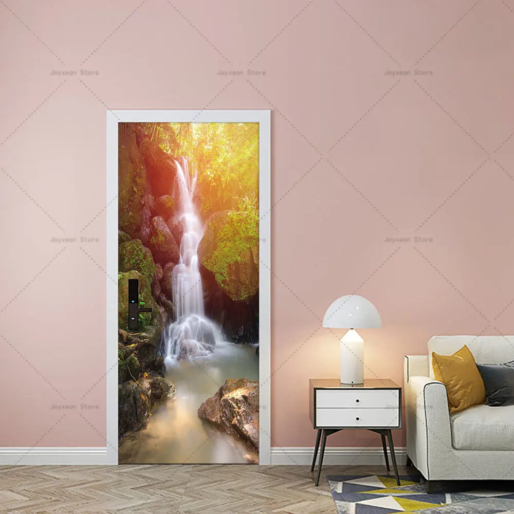 3D Beach Door Sticker Seaside Town Poster Vinyl PVC Matte Film ...