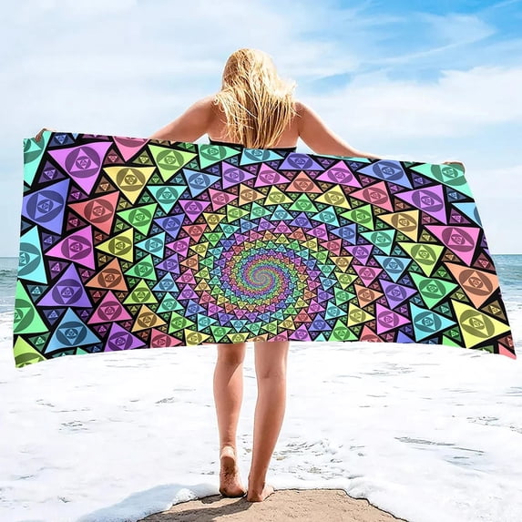 3D Beach Towel,Geometry Soft Bath Towels Highly Absorbent & Quick Dry ...