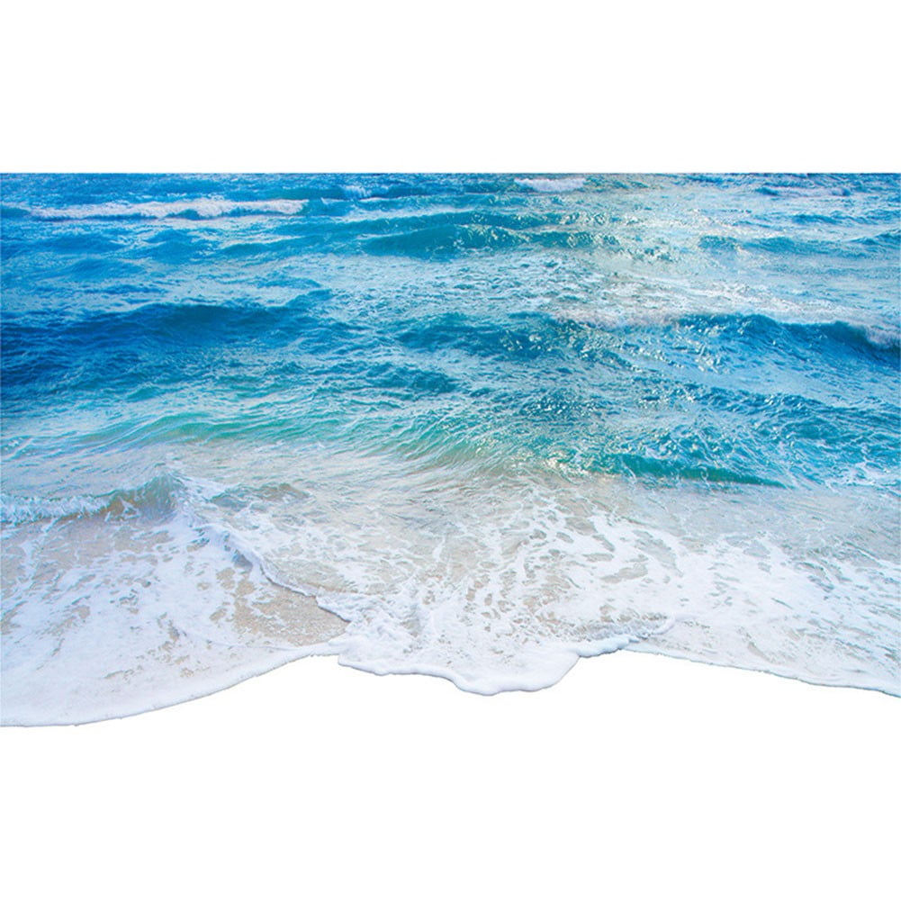 3D Beach Waves Ocean Stickers Ocean Murals Wall Print Decal Floor ...