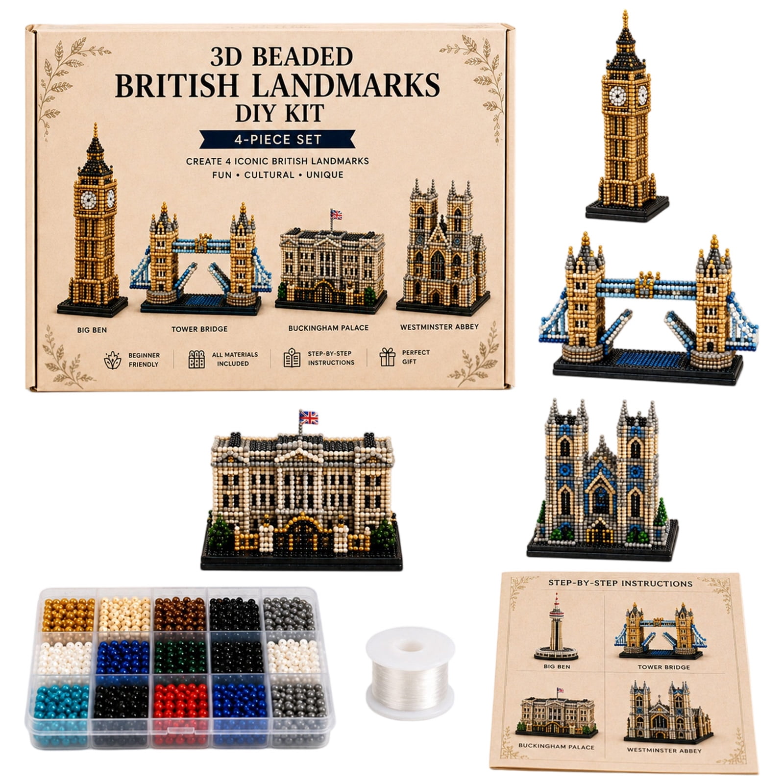 3D Beaded American Black Bear DIY Kit, Beginner Friendly Beading Kit ...