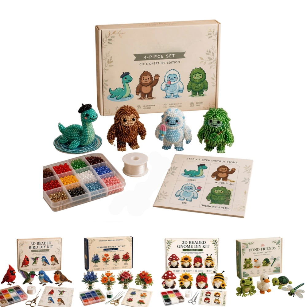 3D Beaded Animal Craft Kit,DIY Handmade Bead Art Set for Kids,Teens ...