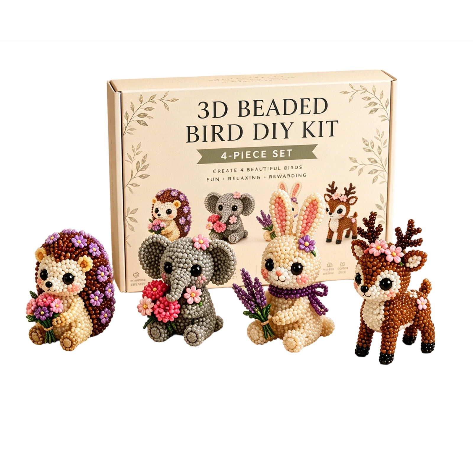 3D Beaded Animal Craft Kit Diy Animal Beads Set For Kids Adults ...