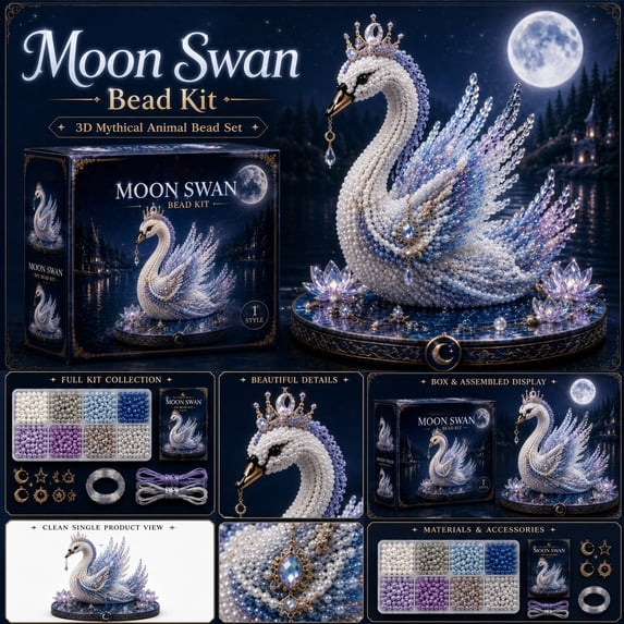 3D Beaded Animal Craft Kit Dragon Wolf Swan, Tiny Beading Set for ...