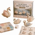 3D Beaded Animal DIY Kit, 3D Beaded Swan DIY Kit 4-Piece Collectible ...
