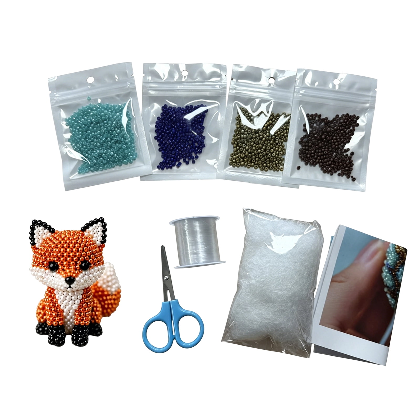 3D Beaded Animal DIY Kit, 3D Beaded Wildlife Figurine Craft Set, All ...