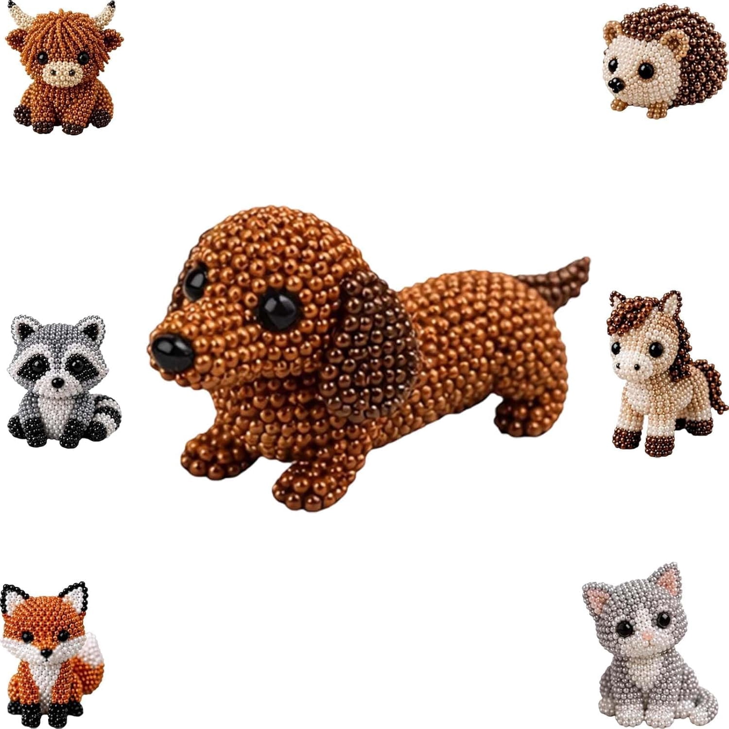 3D Beaded Animal DIY Kit 7 Designs Beading Embroidery for Beginners ...