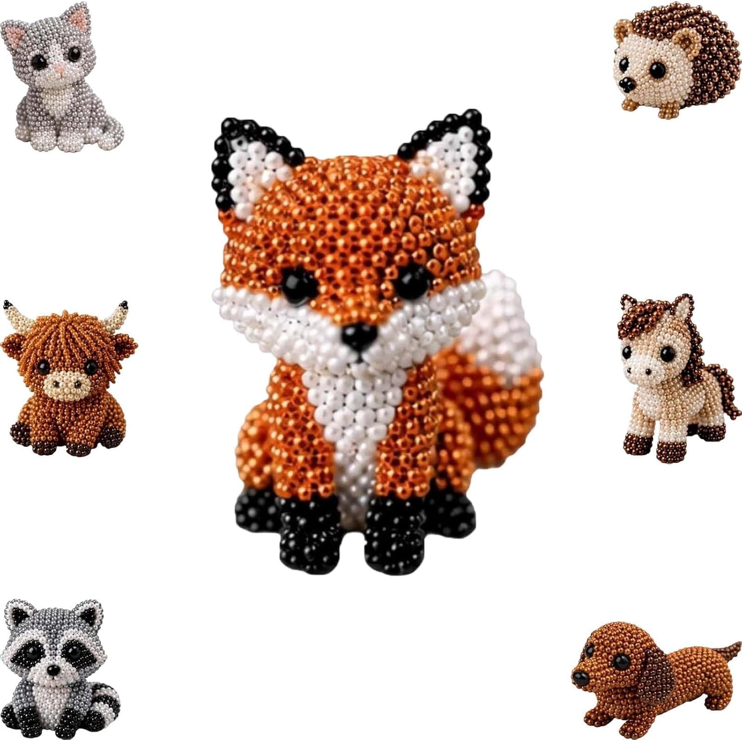 3D Beaded Animal DIY Kit 7 Designs Beading Embroidery for Beginners ...